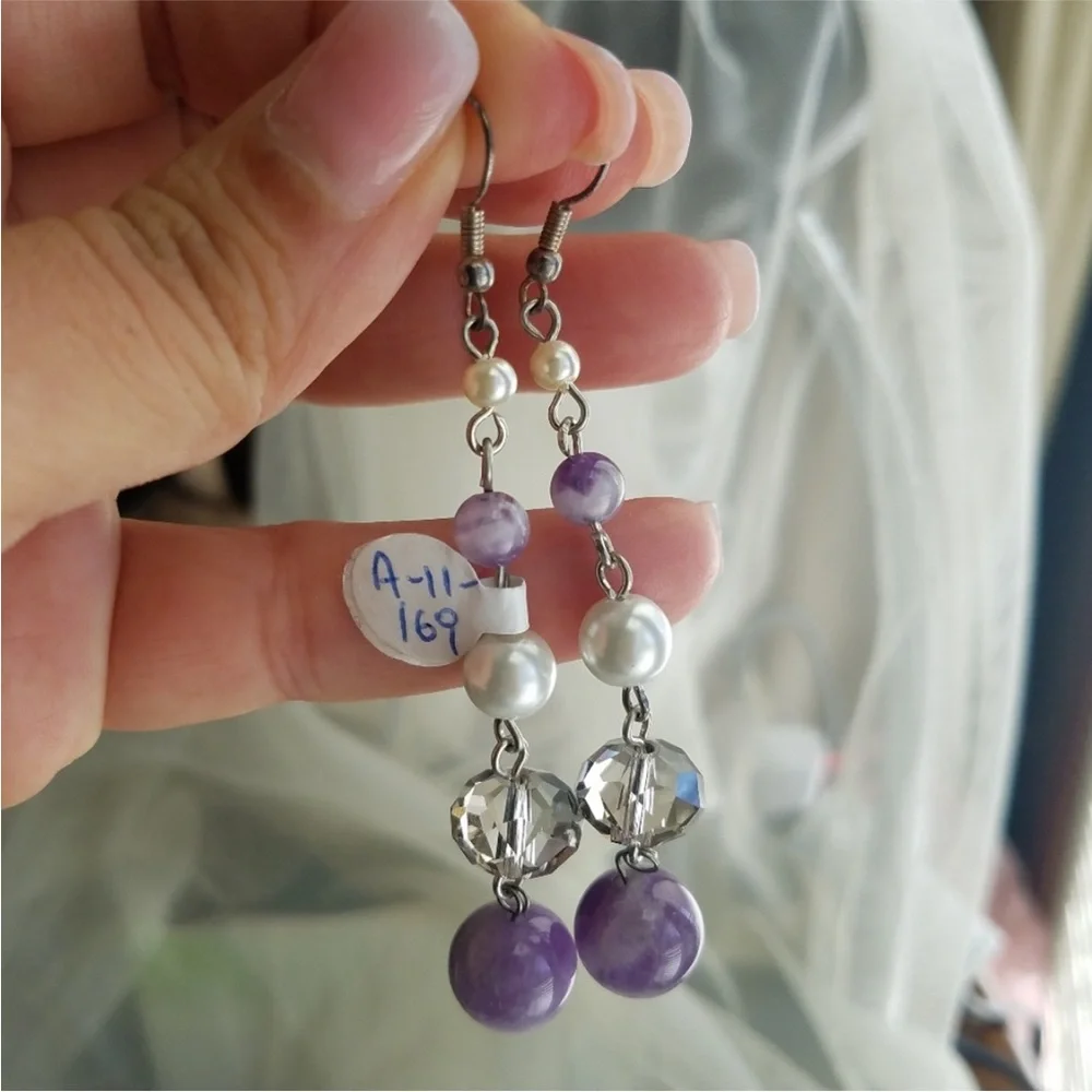Swarovski | Jewelry | Swarovski Elements Genuine Amethyst Faux Pearl ...